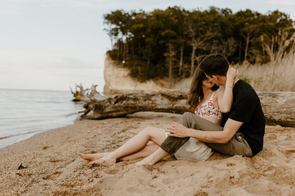 Spring Beach Engagement at Westmoreland State Park by Casey Ripp