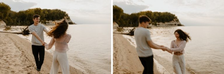 Spring Beach Engagement at Westmoreland State Park by Casey Ripp