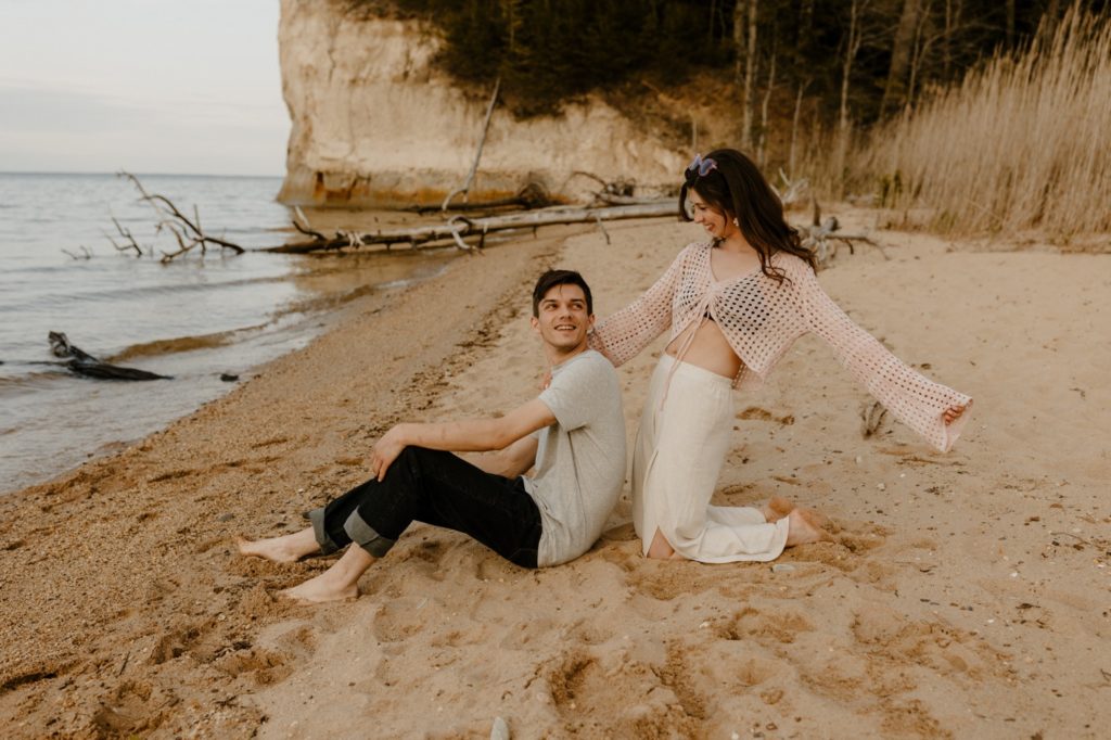 Spring Beach Engagement at Westmoreland State Park by Casey Ripp